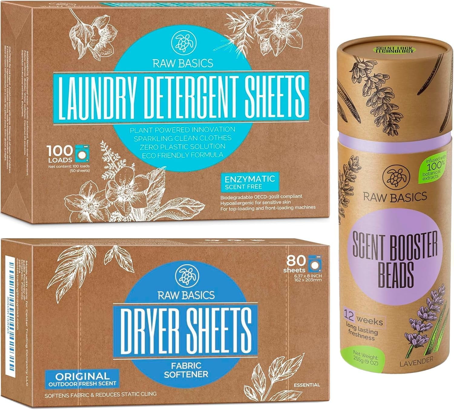 Laundry Sheets, 100 Loads, and Scent Boosters for Washer, Lavender ...