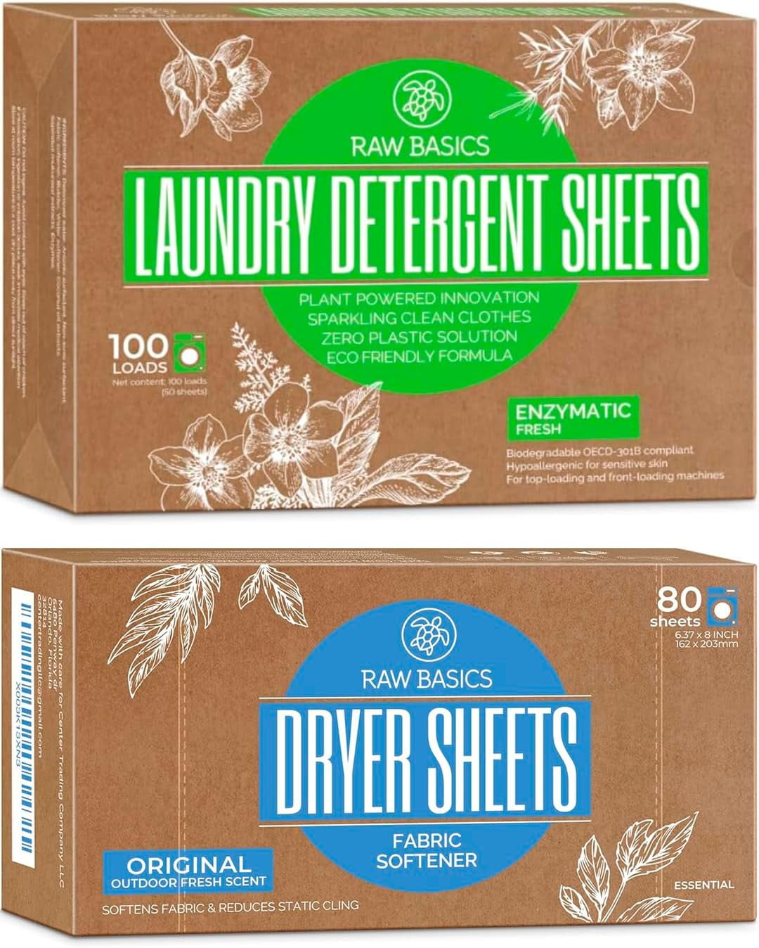 Laundry Sheets Fresh, 100 Loads, and Dryer Sheets, 80 Bulk Loads ...