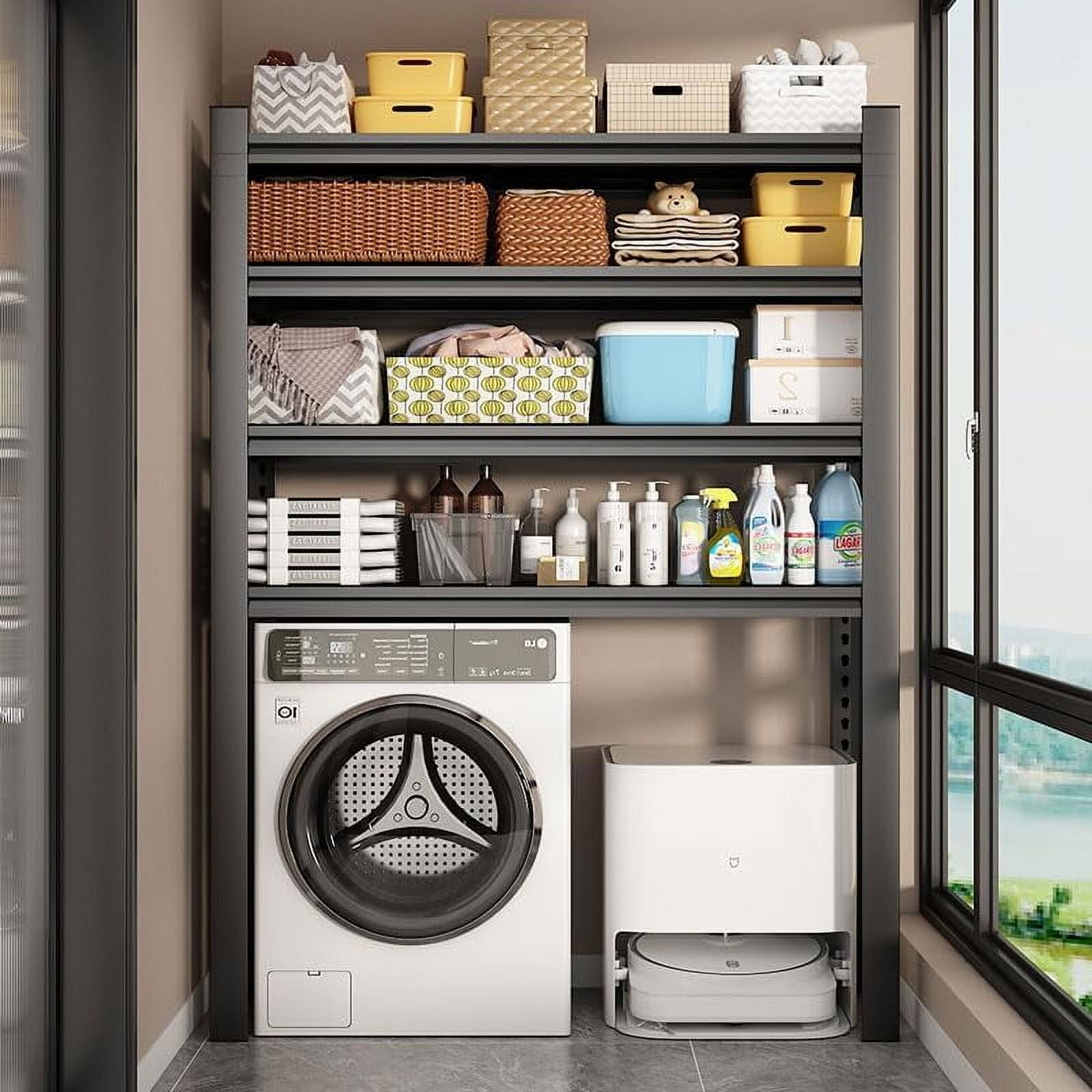 Laundry Shelf,5 Tier Over Washer and Dryer Storage Shelves,Adjustable ...