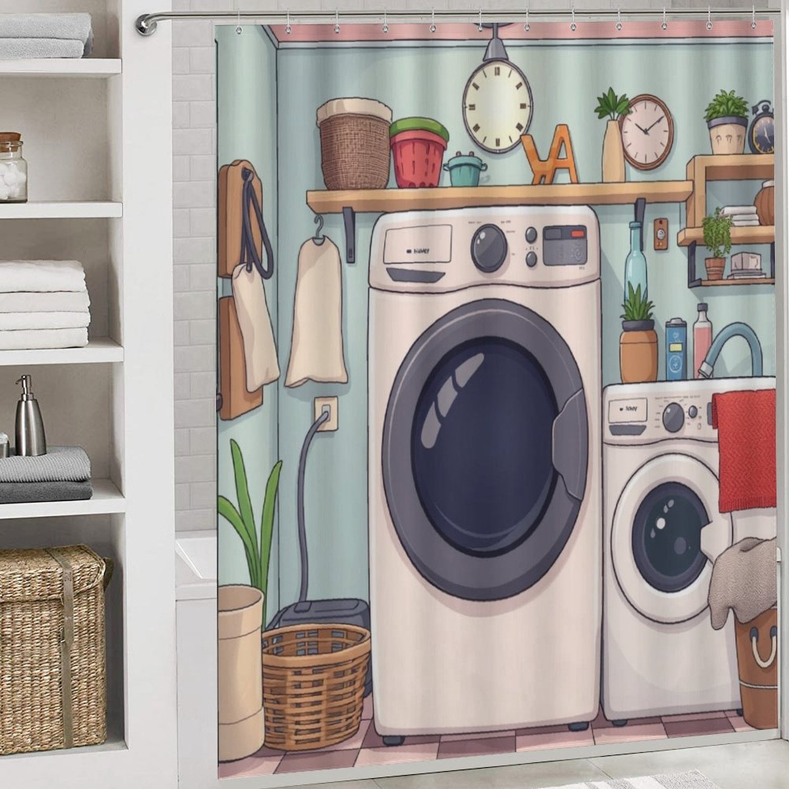 Laundry Shower Curtains Bath Screen Waterproof Products Bathroom Decor ...