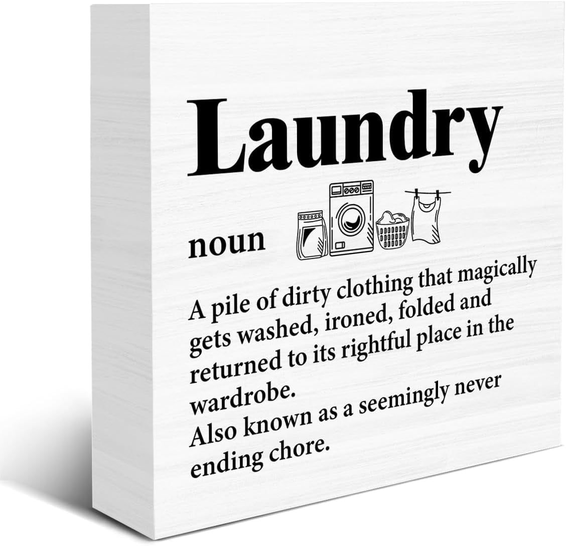 Laundry Sign - Laundry Room Signs Laundry Definition Wood Block Sign ...