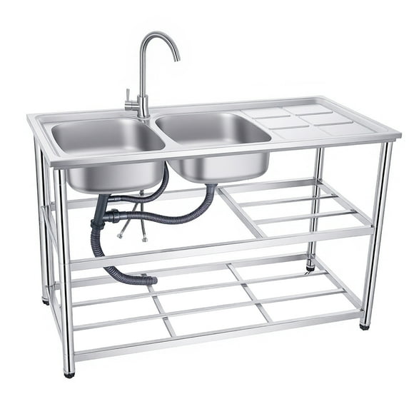 Laundry Sink, Stainless Steel Sink, Double Bowl Washing Hand Basin ...