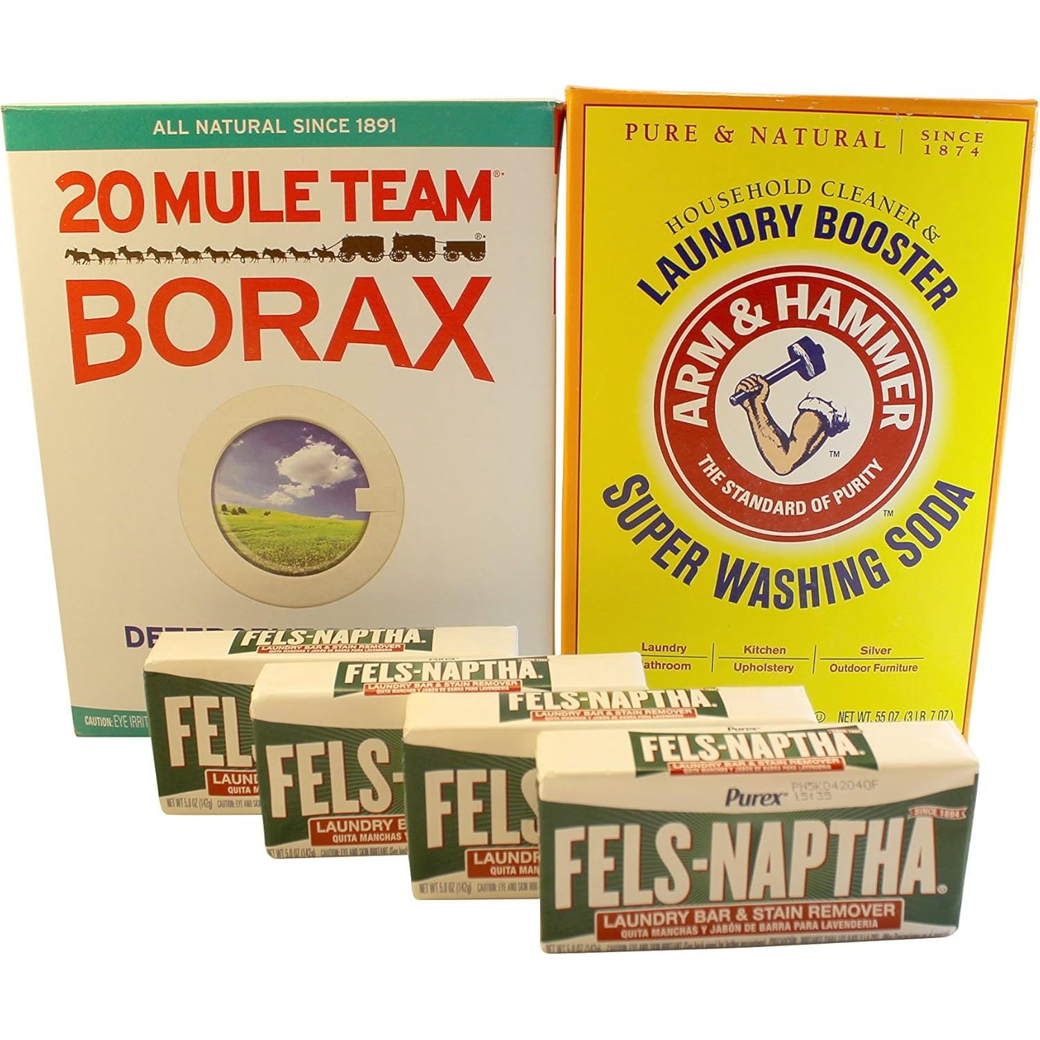 Laundry Soap Kit For DIY Powder Laundry Detergent; 4 Fels Naptha, Borax ...