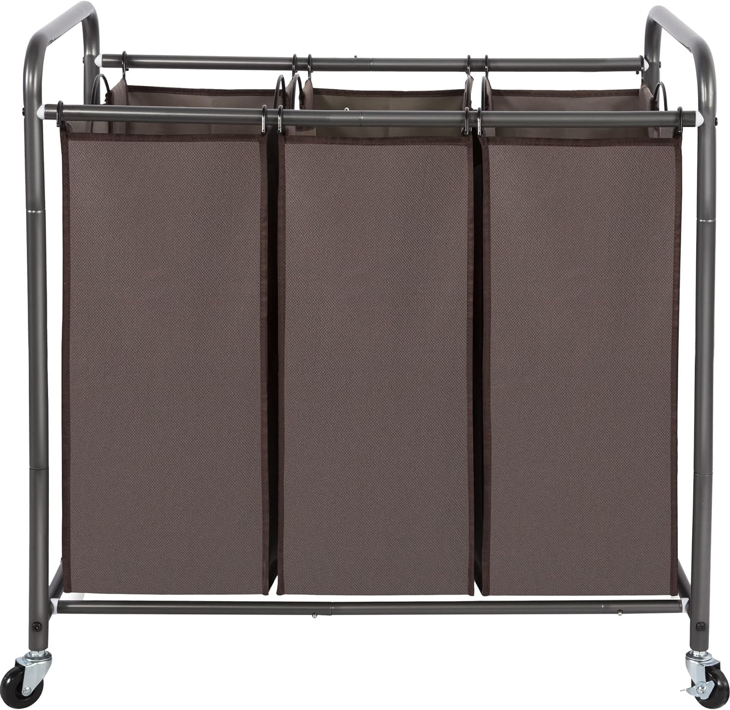 Laundry Sorter 3 Section, 3 Bag Laundry Hamper, Rolling Laundry Cart ...