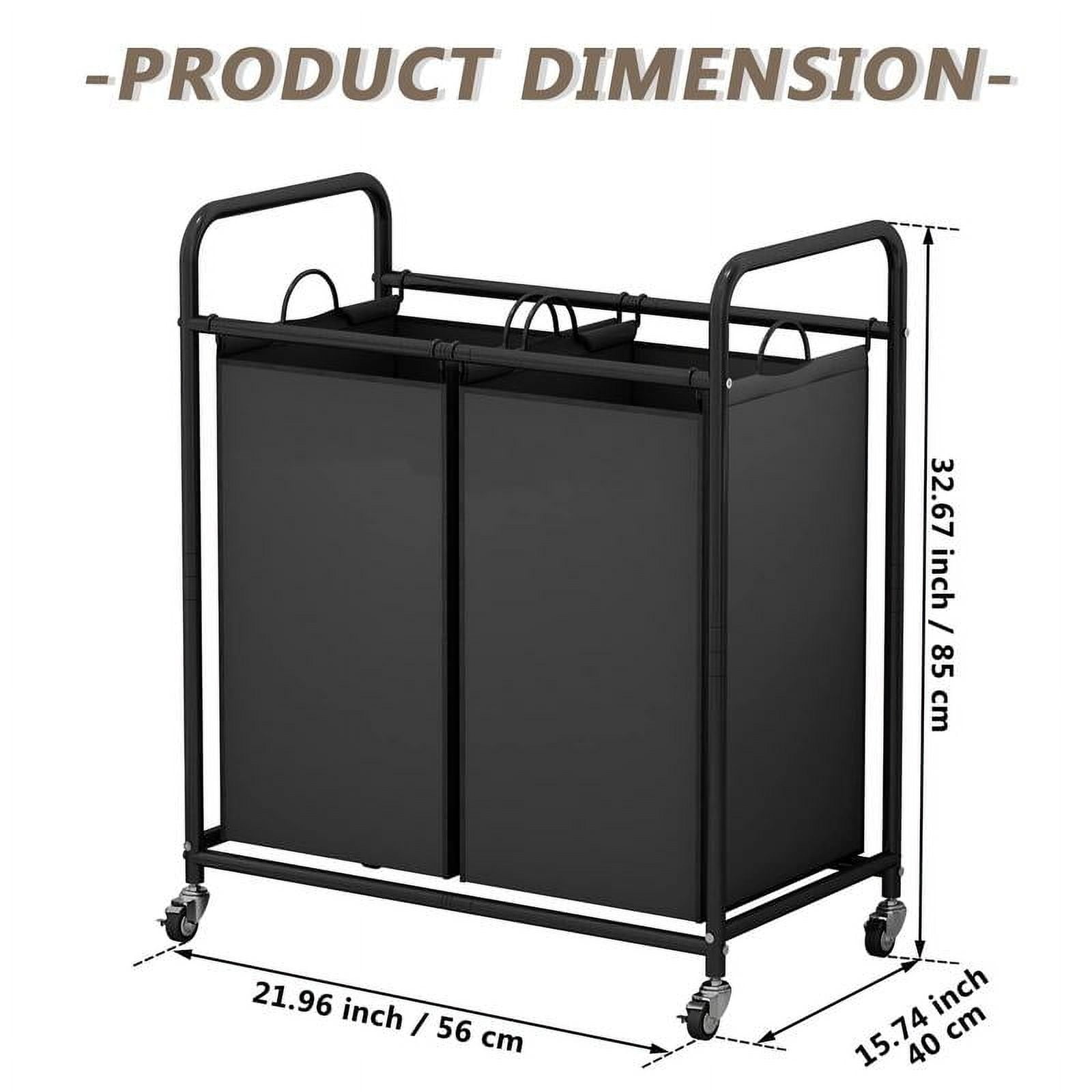 Laundry Sorter, 4 Compartment Household Laundry Hamper with Heavy Duty ...