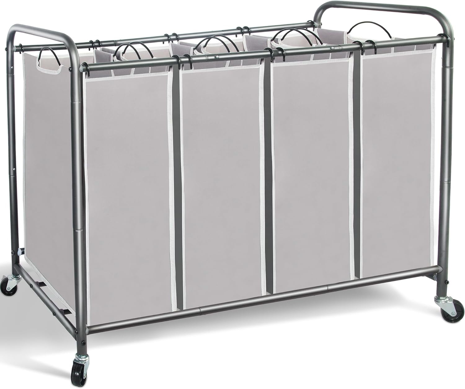 Laundry Sorter 4 Section, Laundry Hamper with Wheels, Laundry Basket ...