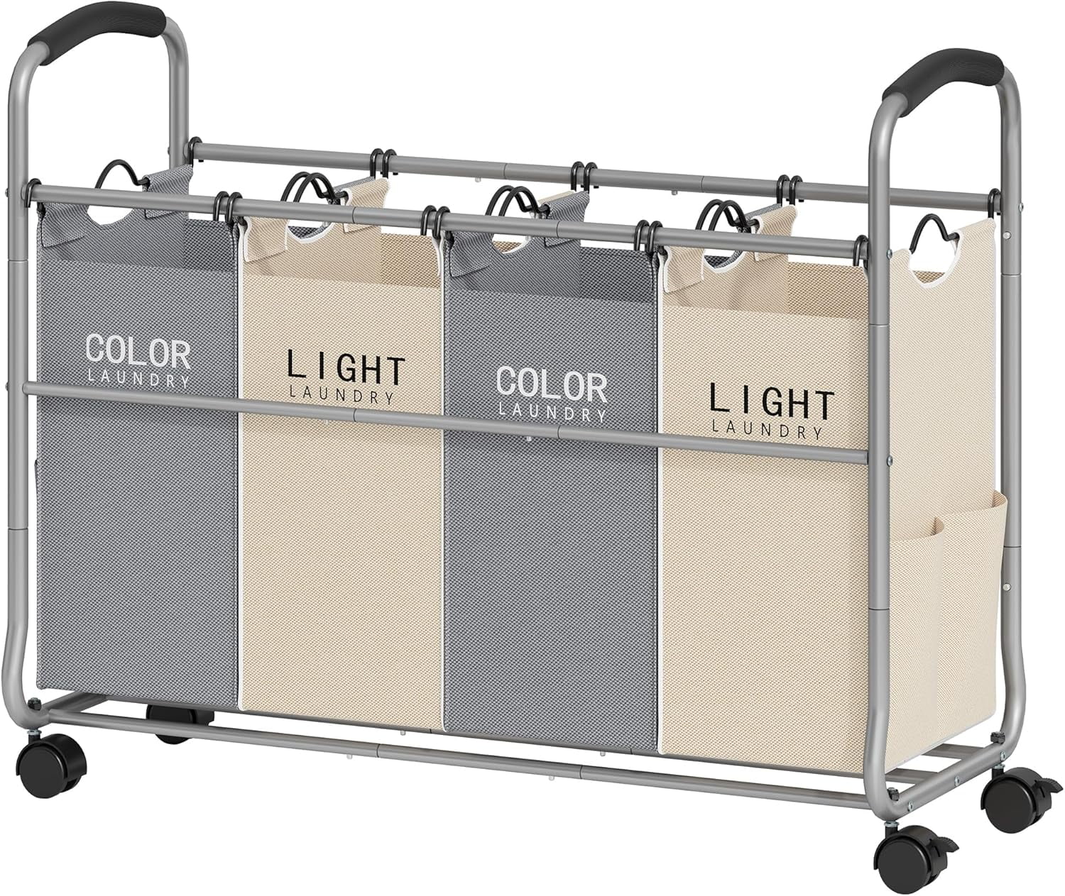 Laundry Sorter 4 Sections, Laundry Separator Hamper with Lockable ...