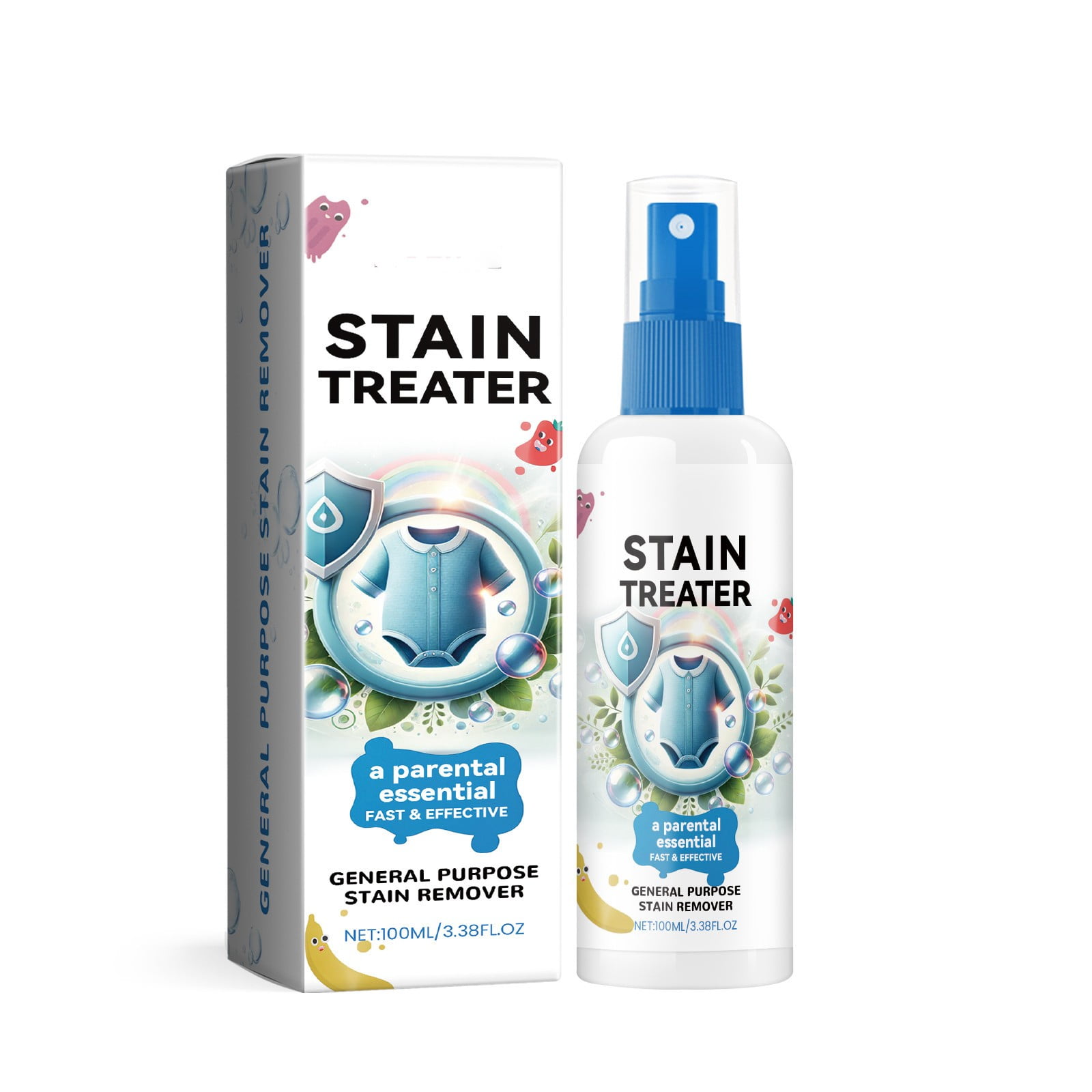 Laundry Stain Remover Spray 3.4 Fl Oz Powerful Fabric Spot Cleaner For ...