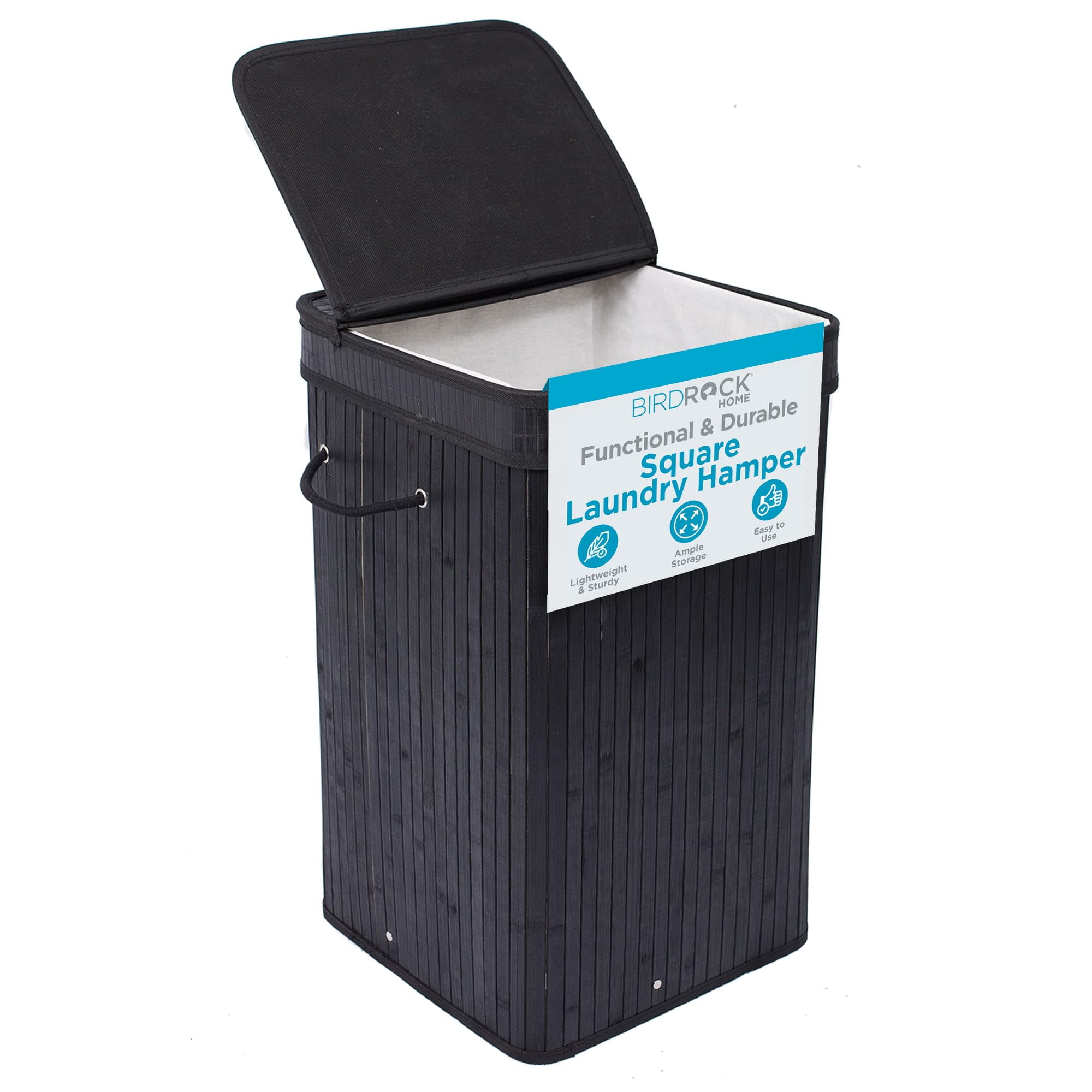 Laundry Storage Hamper with Lid, Medium Square Basket for Clothes ...