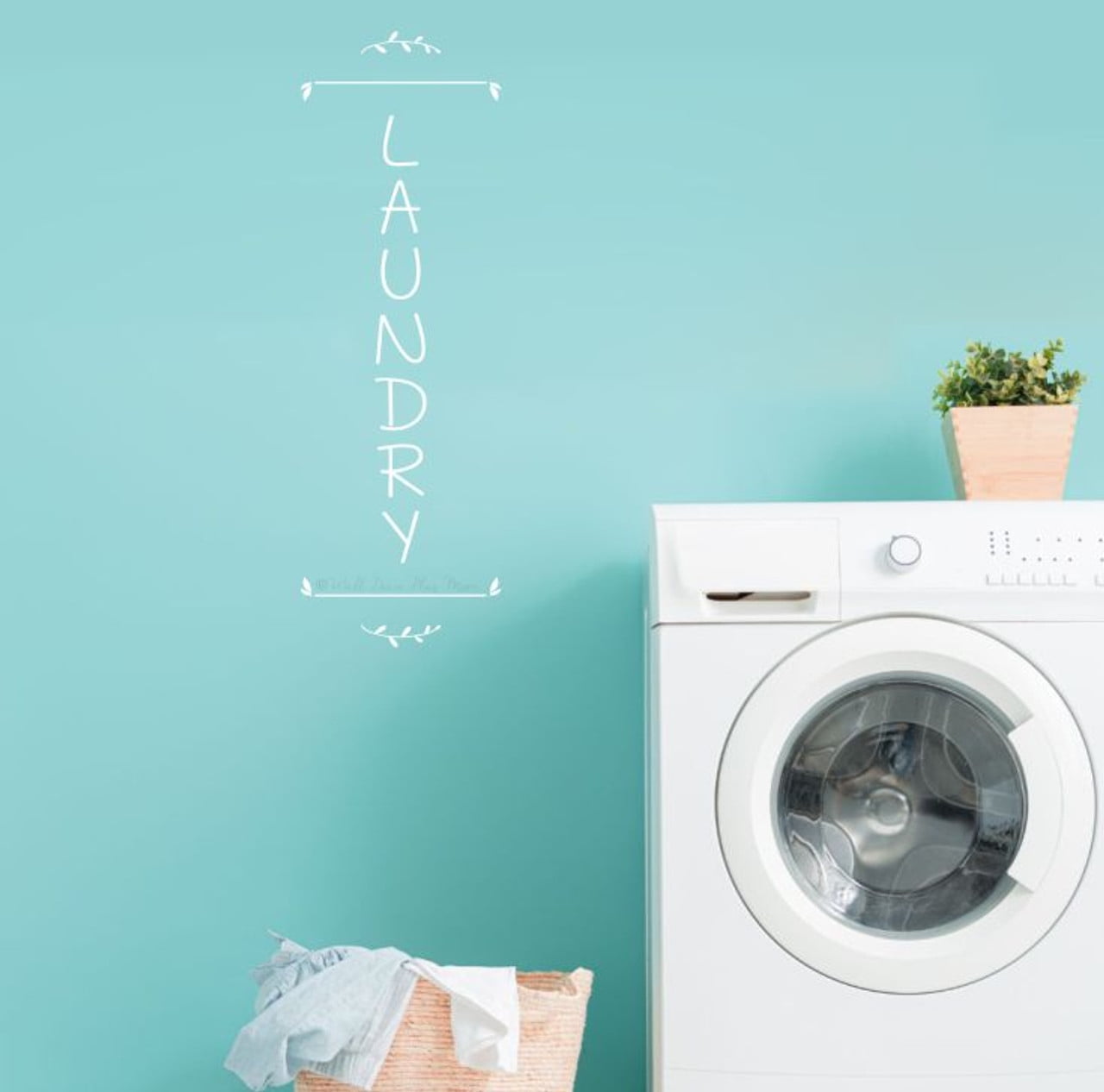 Laundry Vertical Wall Decal Sticker – 12x36 Inch Vinyl Door Art Decor ...