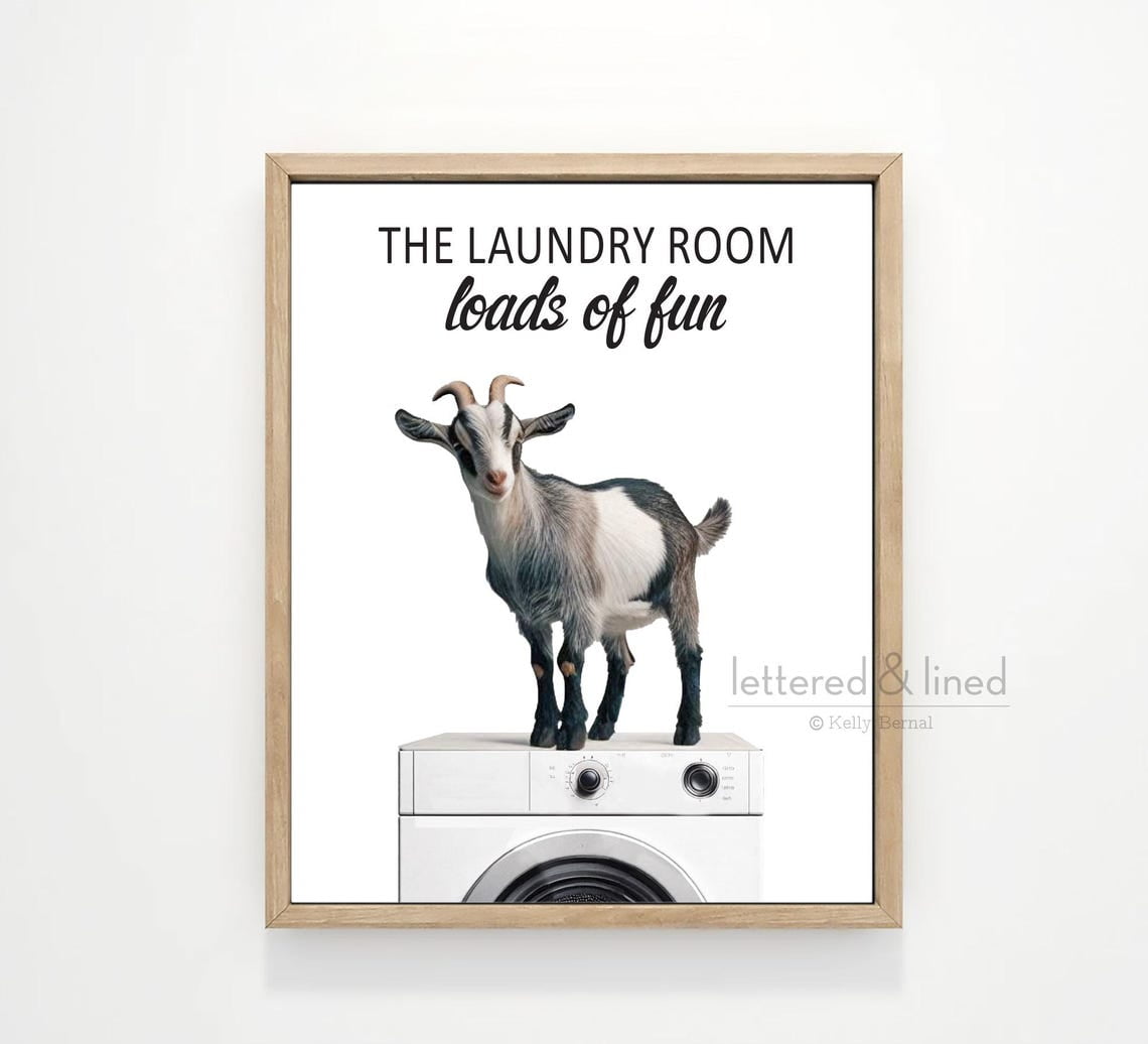 Laundry Wall Art Goat On Washing Machine The Laundry Room Loads Of Fun ...