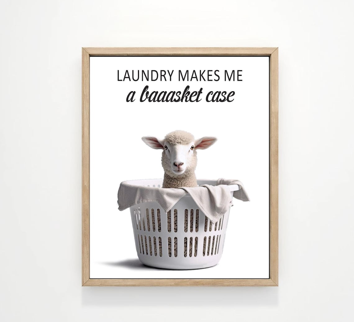Laundry Wall Art Sheep Lamb Laundry Makes Me A Baaasket Basket Case ...