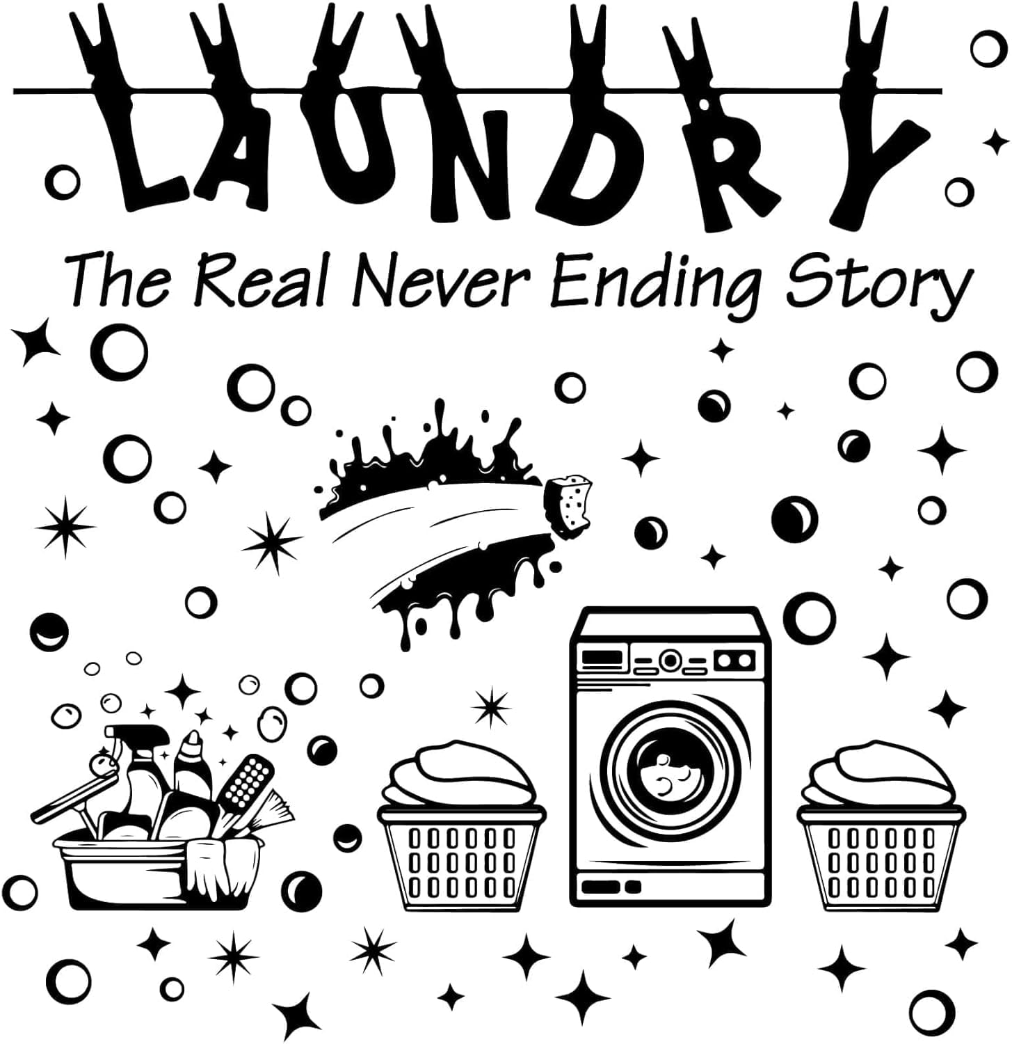 Laundry Wall Stickers Laundry Room Decals Decor Wall Art Quote Stickers ...