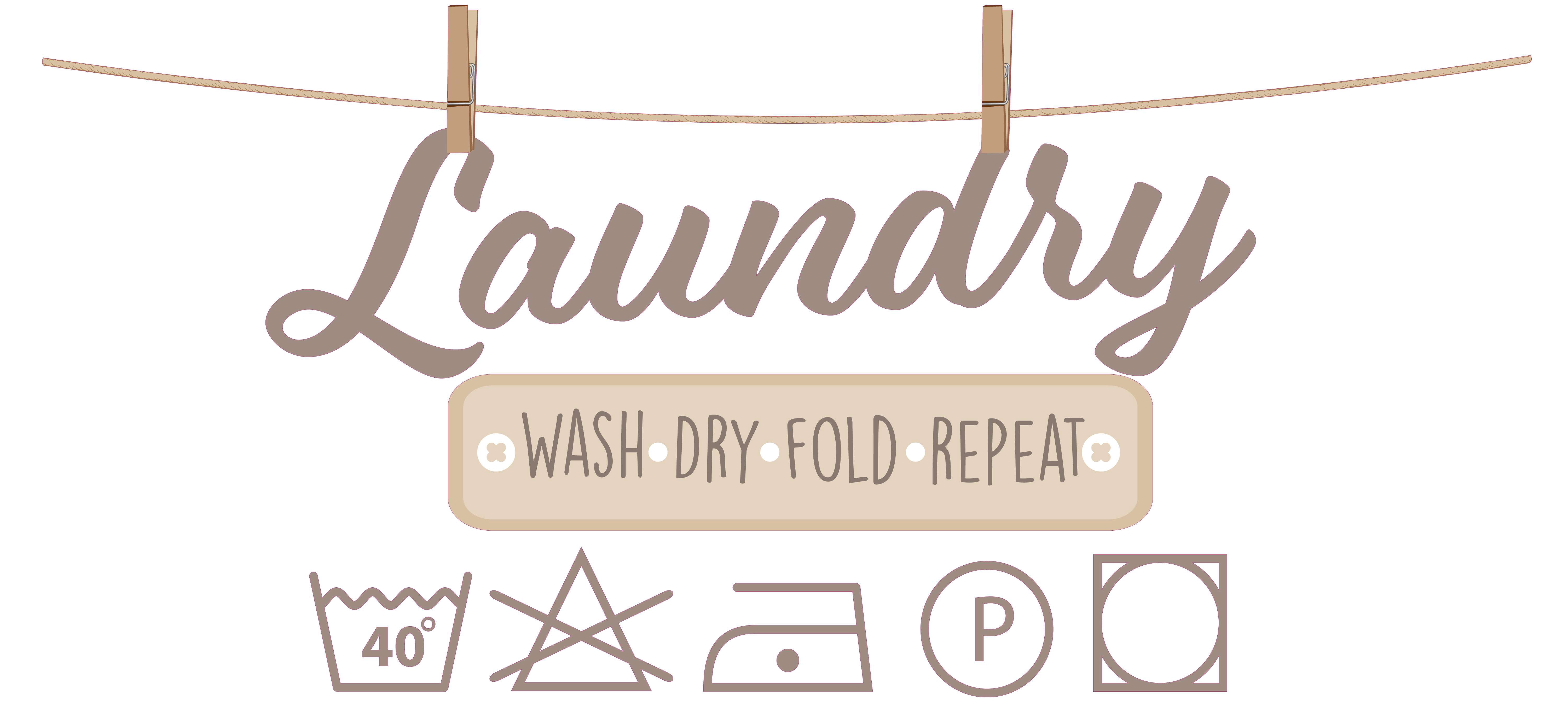 Laundry Wash Dry Fold Repeat with Creative Artwork Design Quotation Art ...