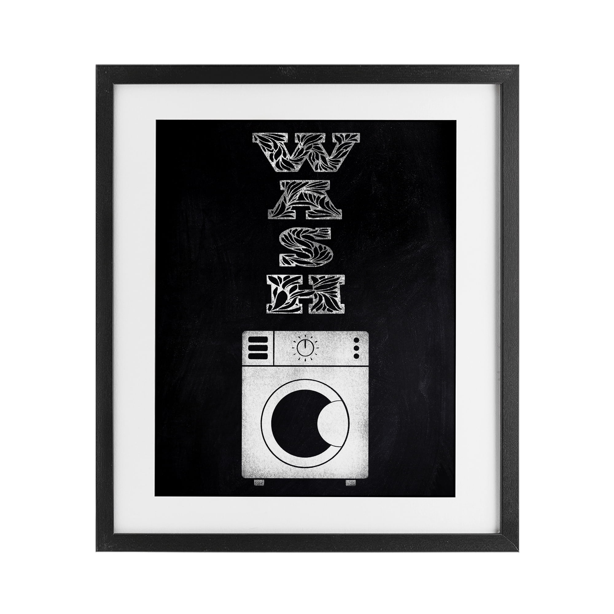 Laundry Wash Ornate Letters Black Framed Print Under Glass, design by ...