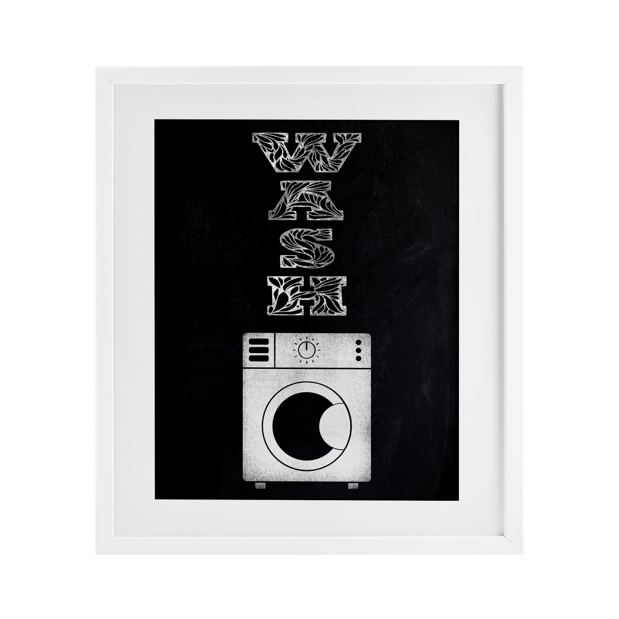 Laundry Wash Ornate Letters White Framed Print Under Glass, design by ...