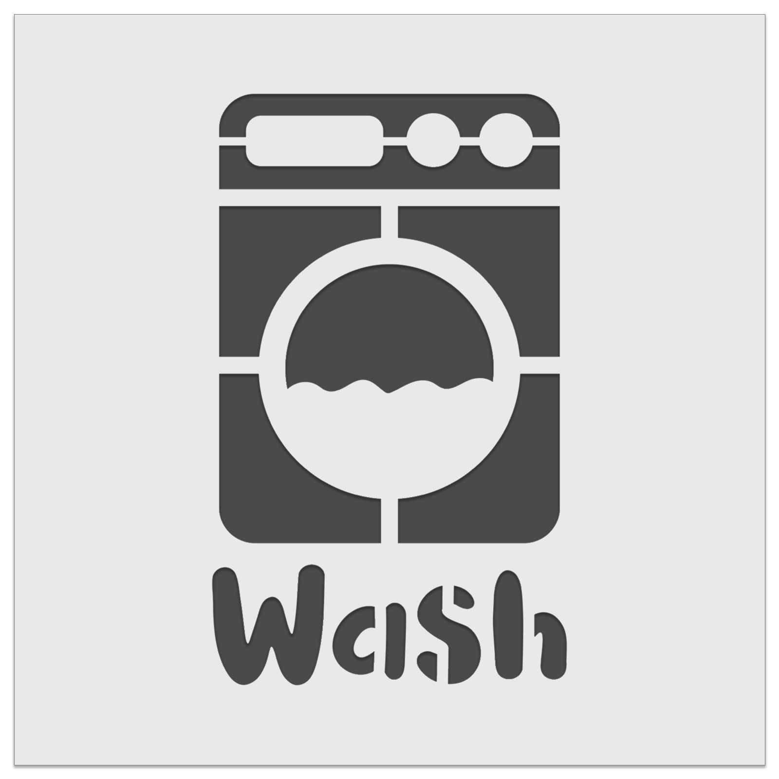 Laundry Wash Washing Machine DIY Cookie Wall Craft Stencil - 4.5 Inch ...