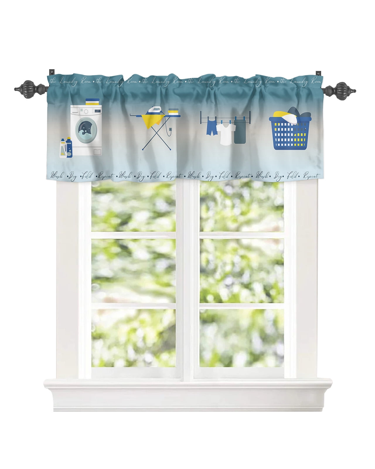 Laundry Washing Machine Care Process Window Treatment Panel for Living ...