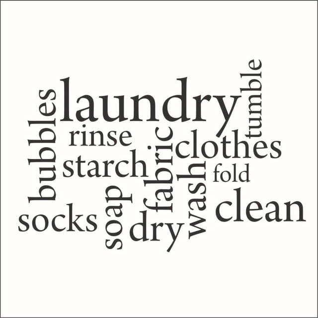 Laundry Word Jumble Vinyl Decal - Large - Walmart Business Supplies