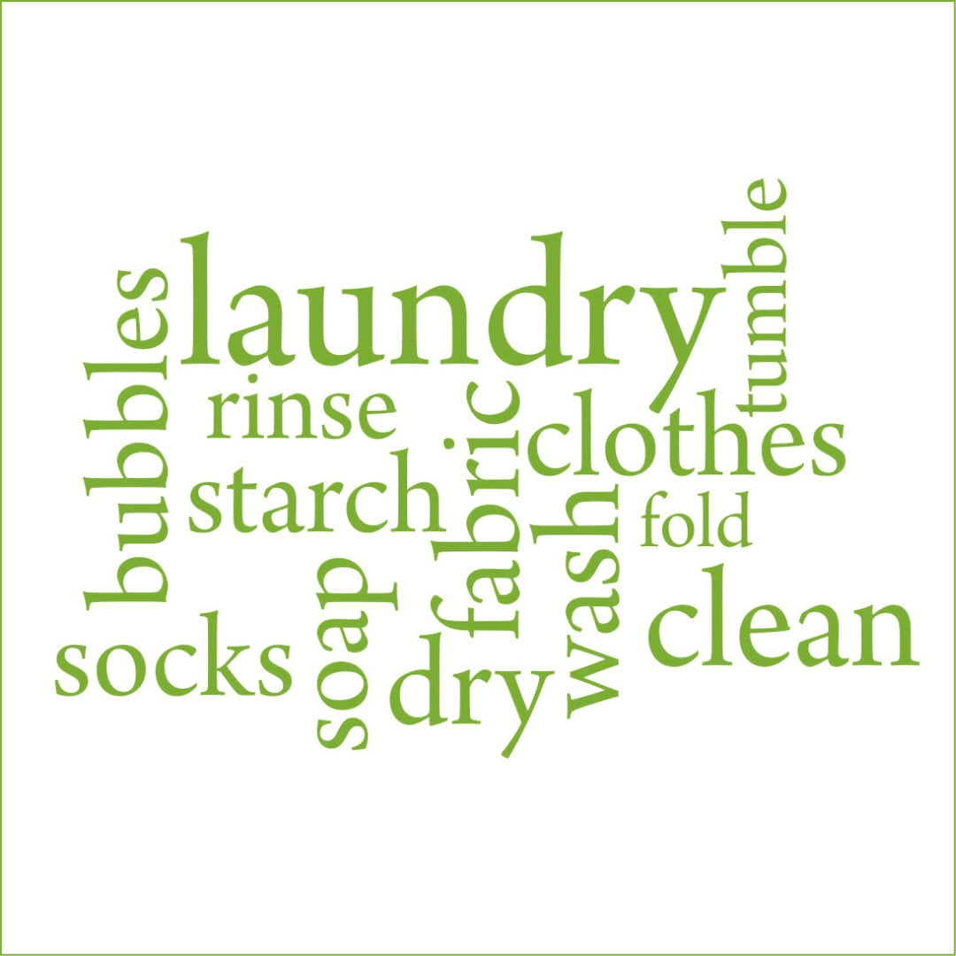 Laundry Word Jumble Vinyl Decal - Small - Green Apple - Walmart.com