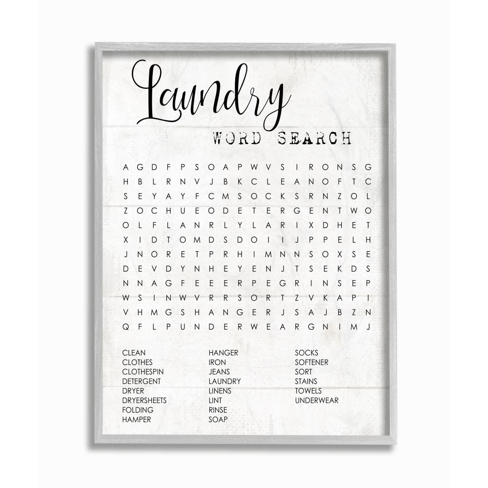 Laundry Word Search Fun Family Word Design Gray Farmhouse Rustic ...