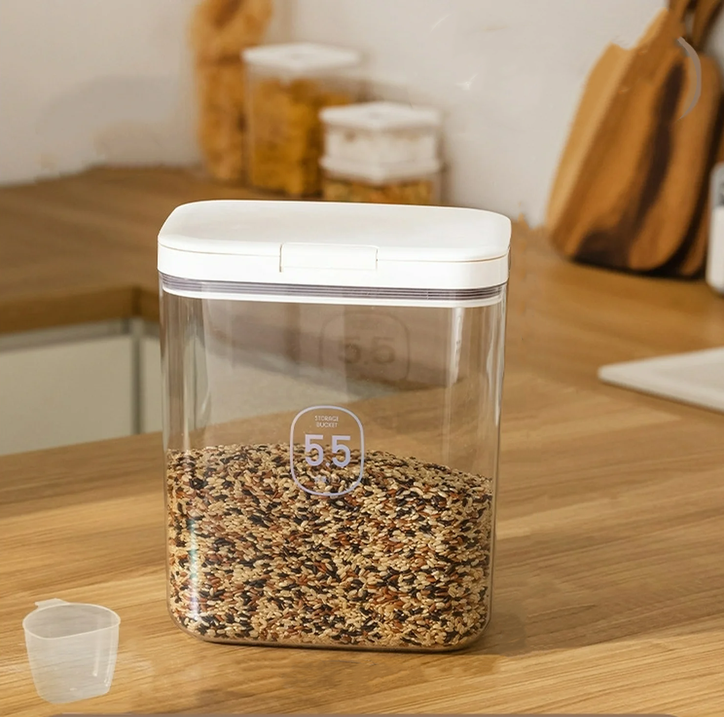 Laundry detergent dispenser with One-Press Lid, laundry powder ...