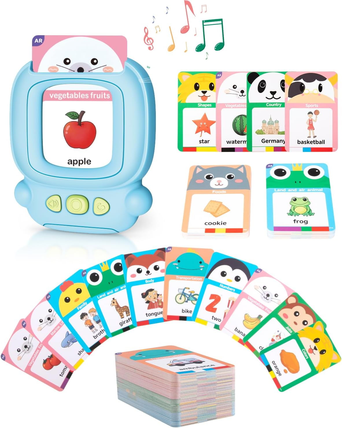 Lauon Talking Flash Cards Autism Sensory Toys Learning Materials ...