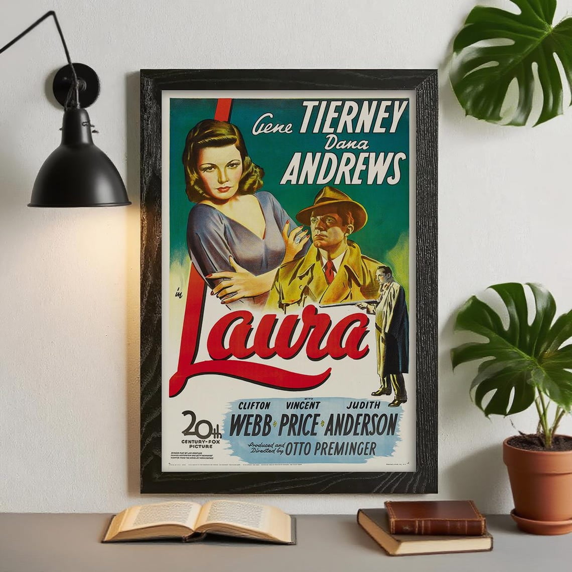 Laura 1944 Film Noir Vintage Movie Print, Unframed Poster Size 24x36 ...