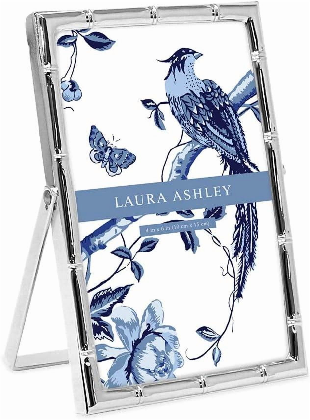 Laura Ashley 4x6 Silver Bamboo Metal Picture Frame (Vertical) with Pull ...