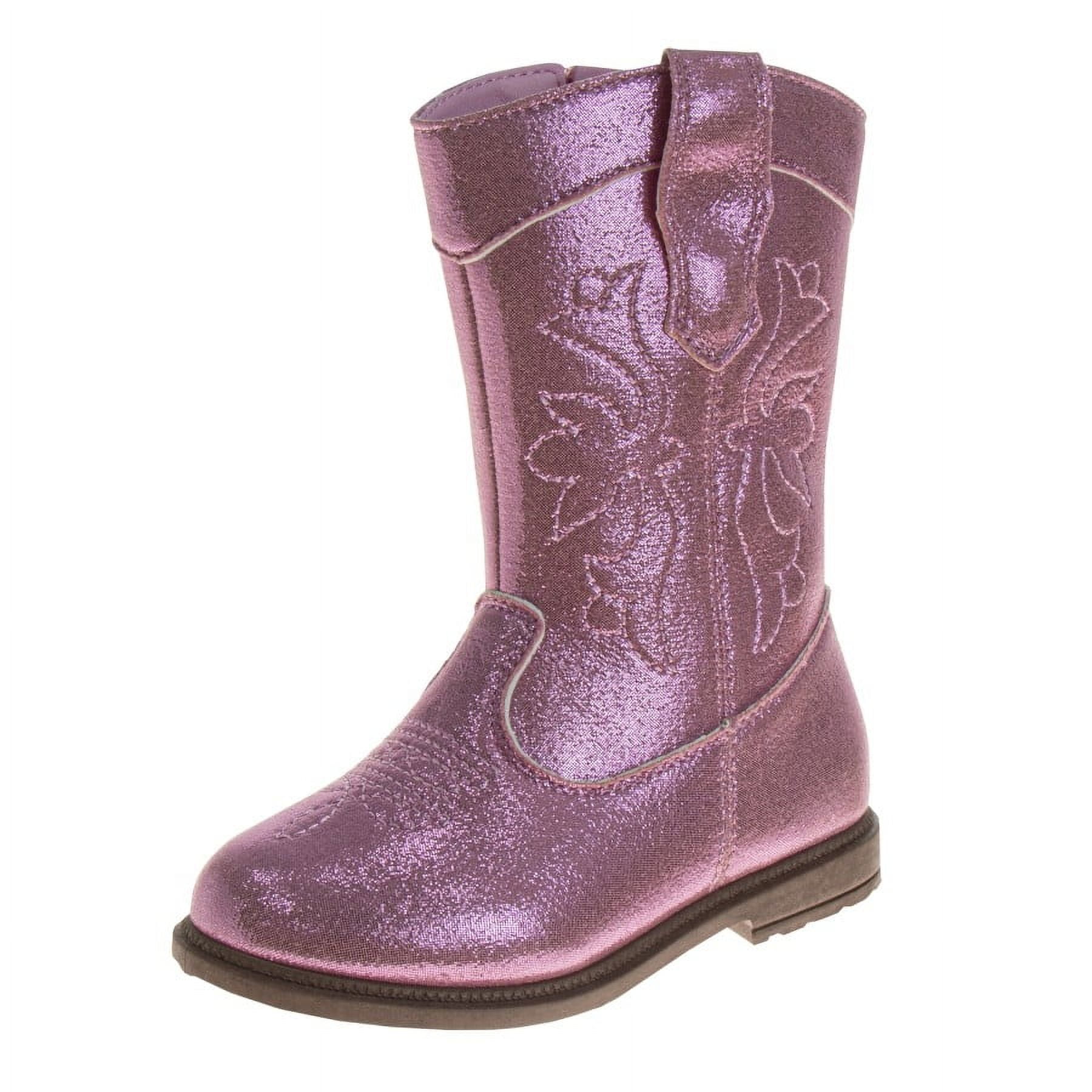Laura Ashley Girls' Cowgirl Boots. (Little Kids/Toddler)Pink Metallic ...