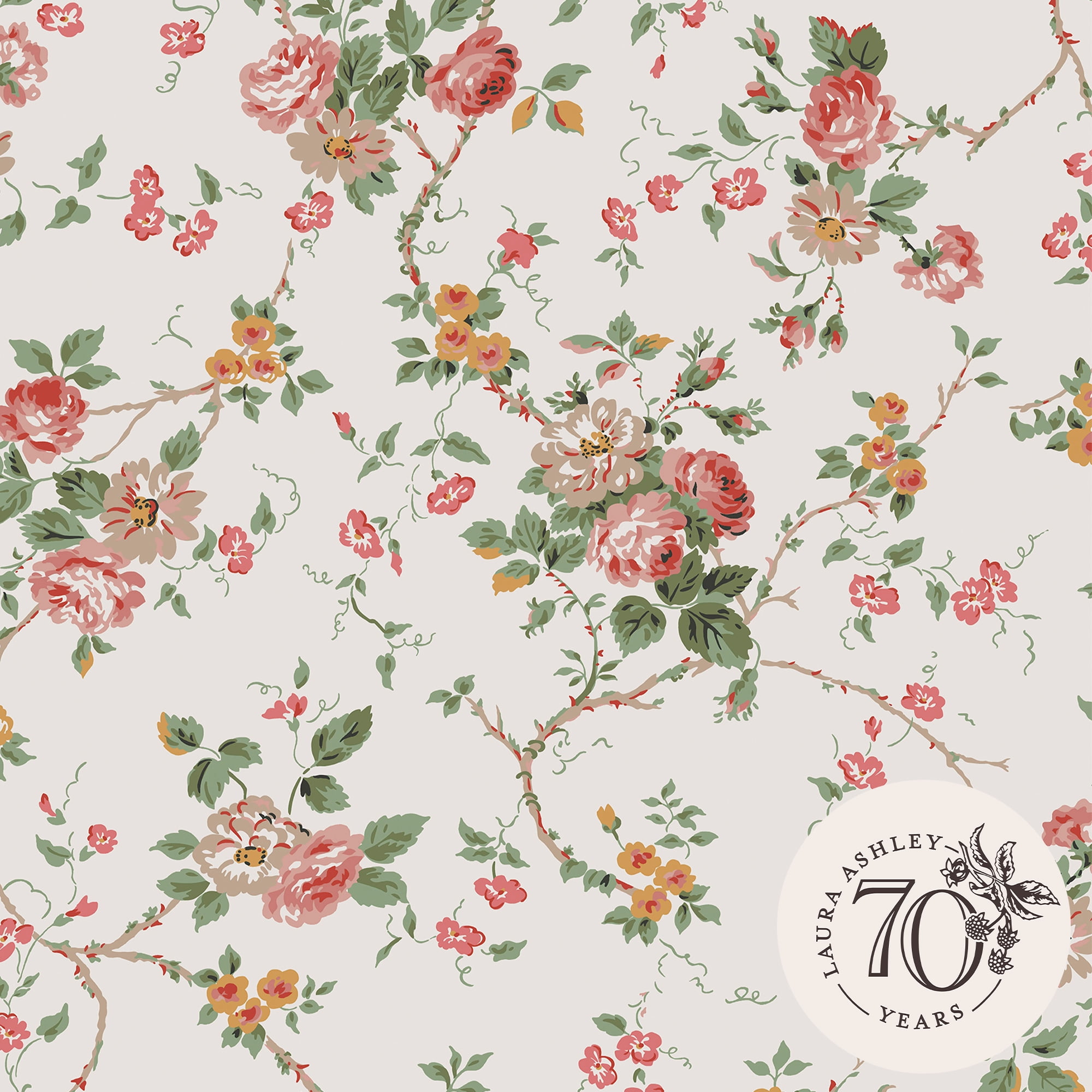 Laura Ashley Mountney Garden Antique Pink Wallpaper - Walmart.com