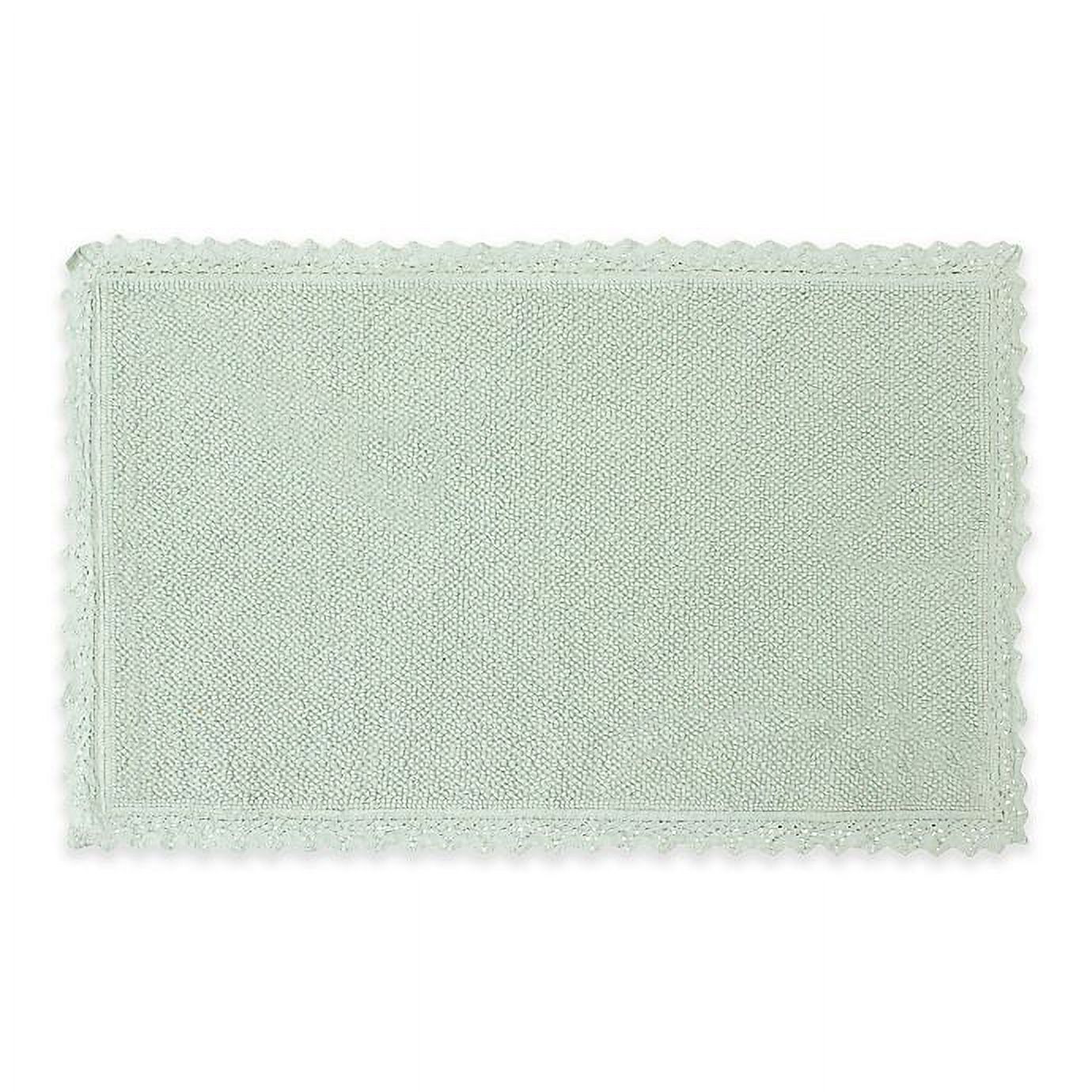Laura Ashley Reversible Crochet 17" x 24" Bath Rug in Aqua - Walmart.com