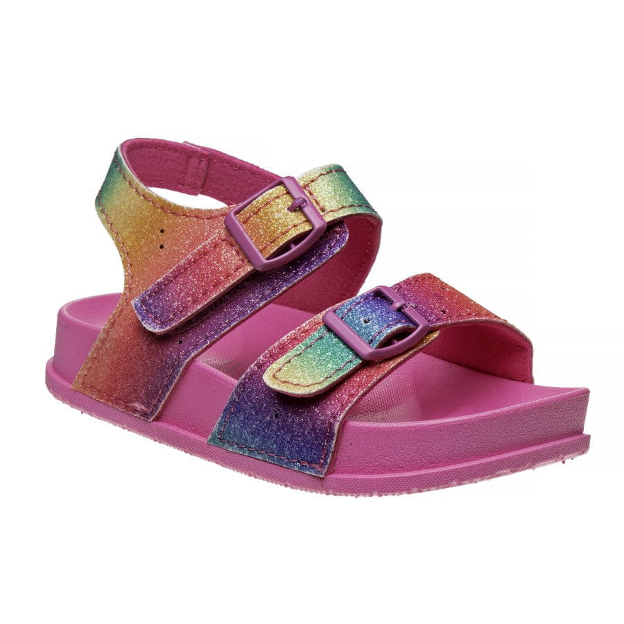 Laura Ashley Toddler Flat Sandals Comfort Footbed Slippers Adjustable ...