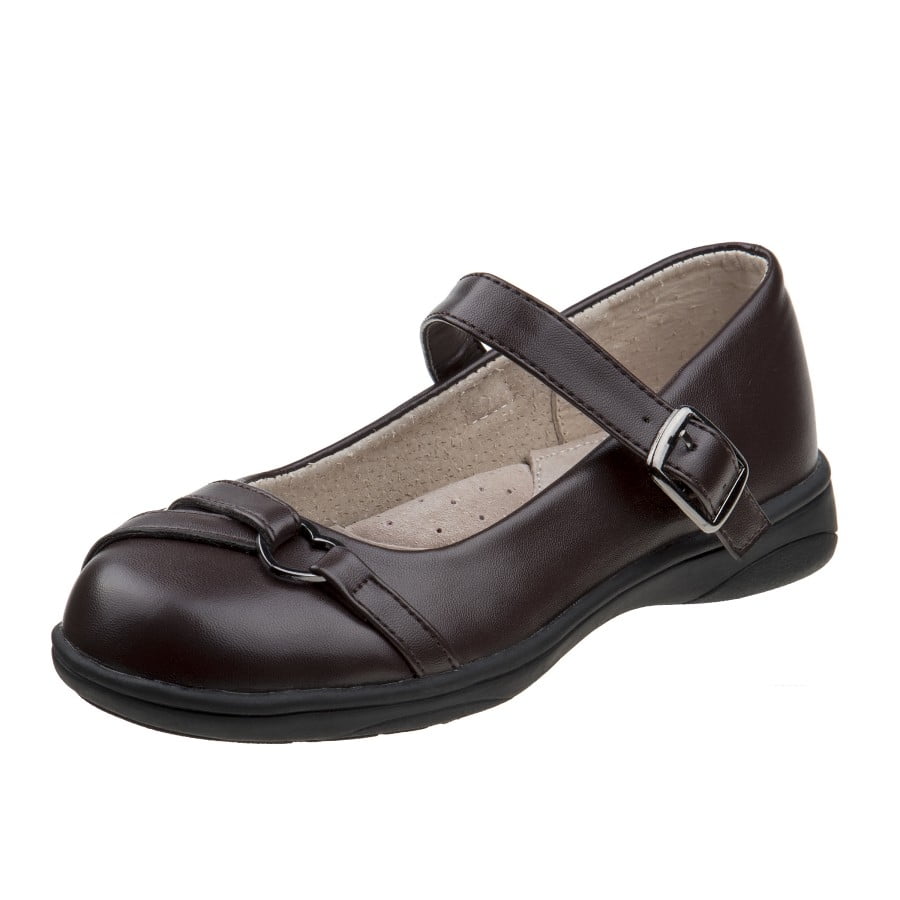 Laura Ashley Tween Girls Strapped Heart School Shoes, Brown, 2 ...