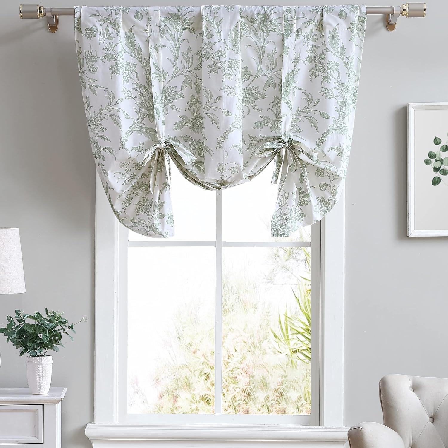 Laura Ashley - Valance, Cotton Tie Up Window Treatment, Chic Home Decor ...