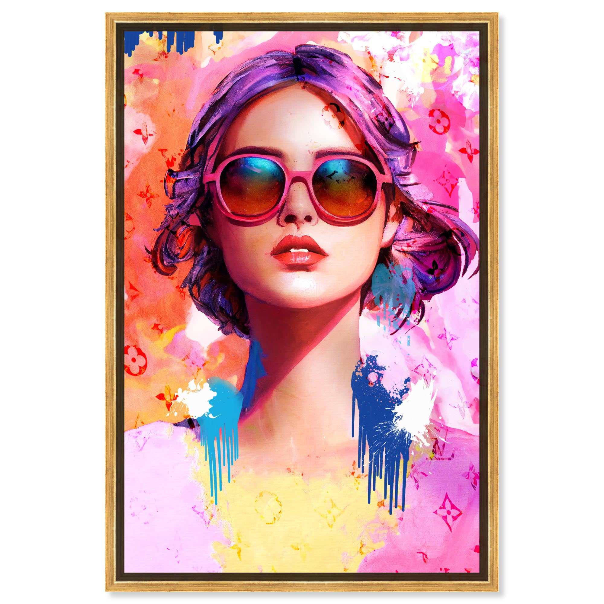 Laura Canvas Retro Glam Art Prints by Art Remedy, Gold Frame, 30" x 45 ...