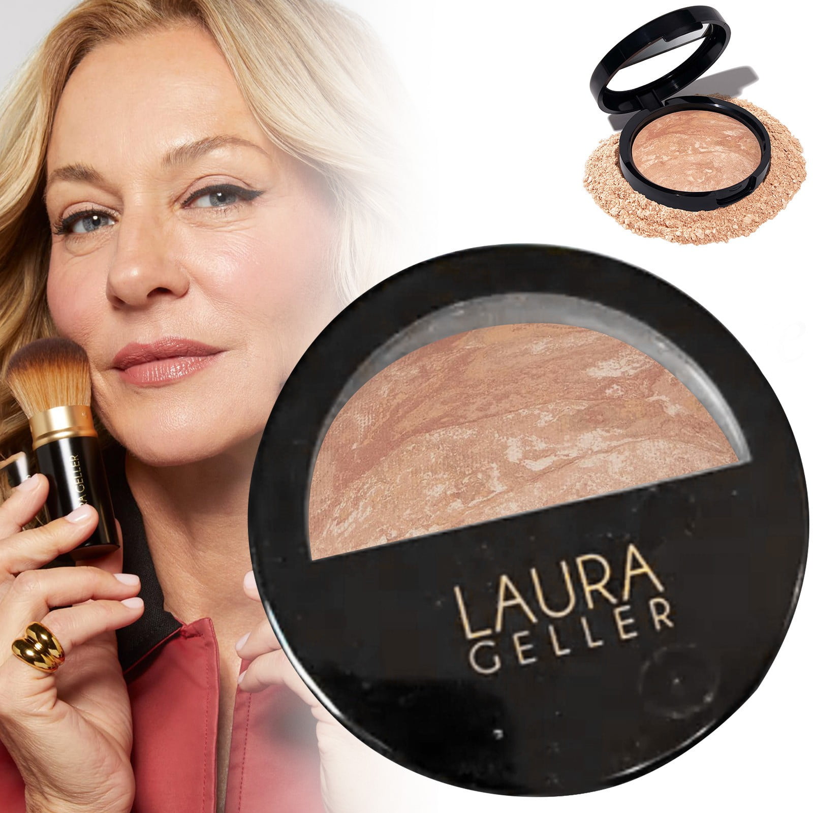Laura Geller Baked Color Correcting Powder Foundation - Natural Finish ...
