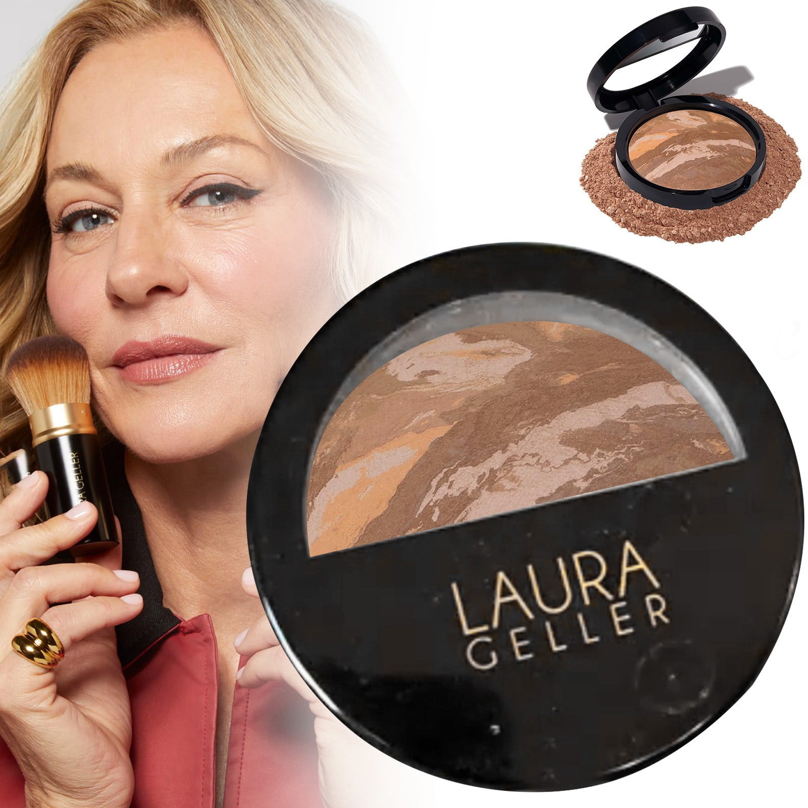 Laura Geller Baked Color Correcting Powder Foundation - Natural Finish ...