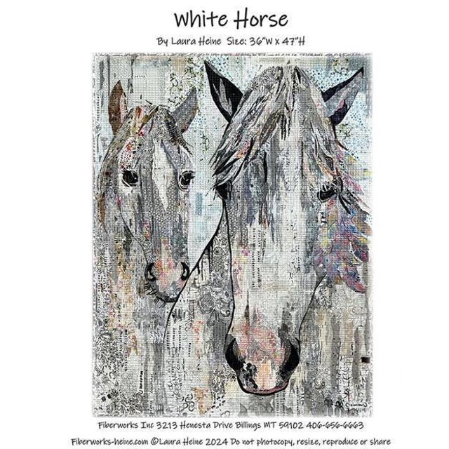Laura Heine White Horse Collage Quilt Pattern - Walmart.com