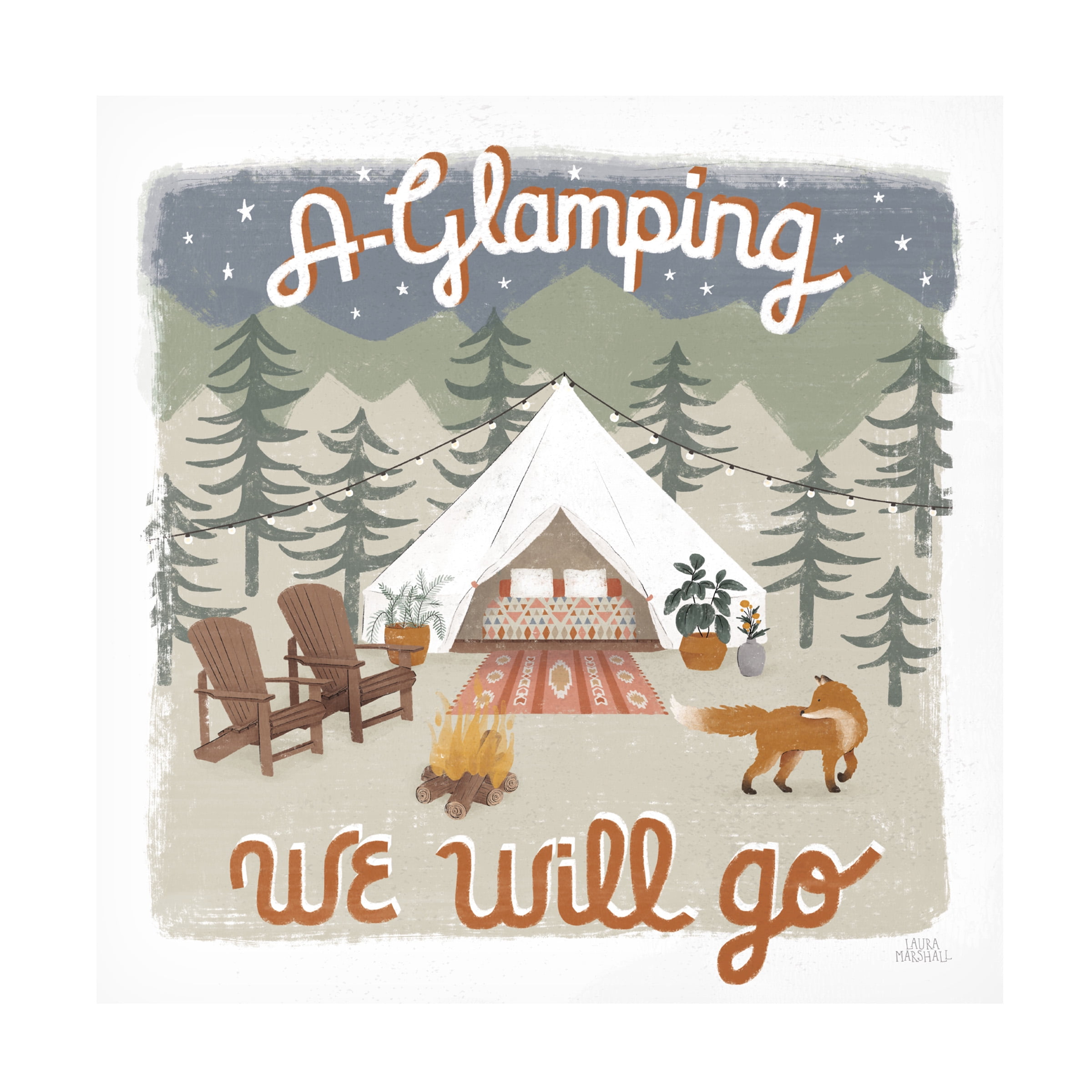 Free Shipping! Trademark Fine Art Laura Marshall Gone Glamping III ...