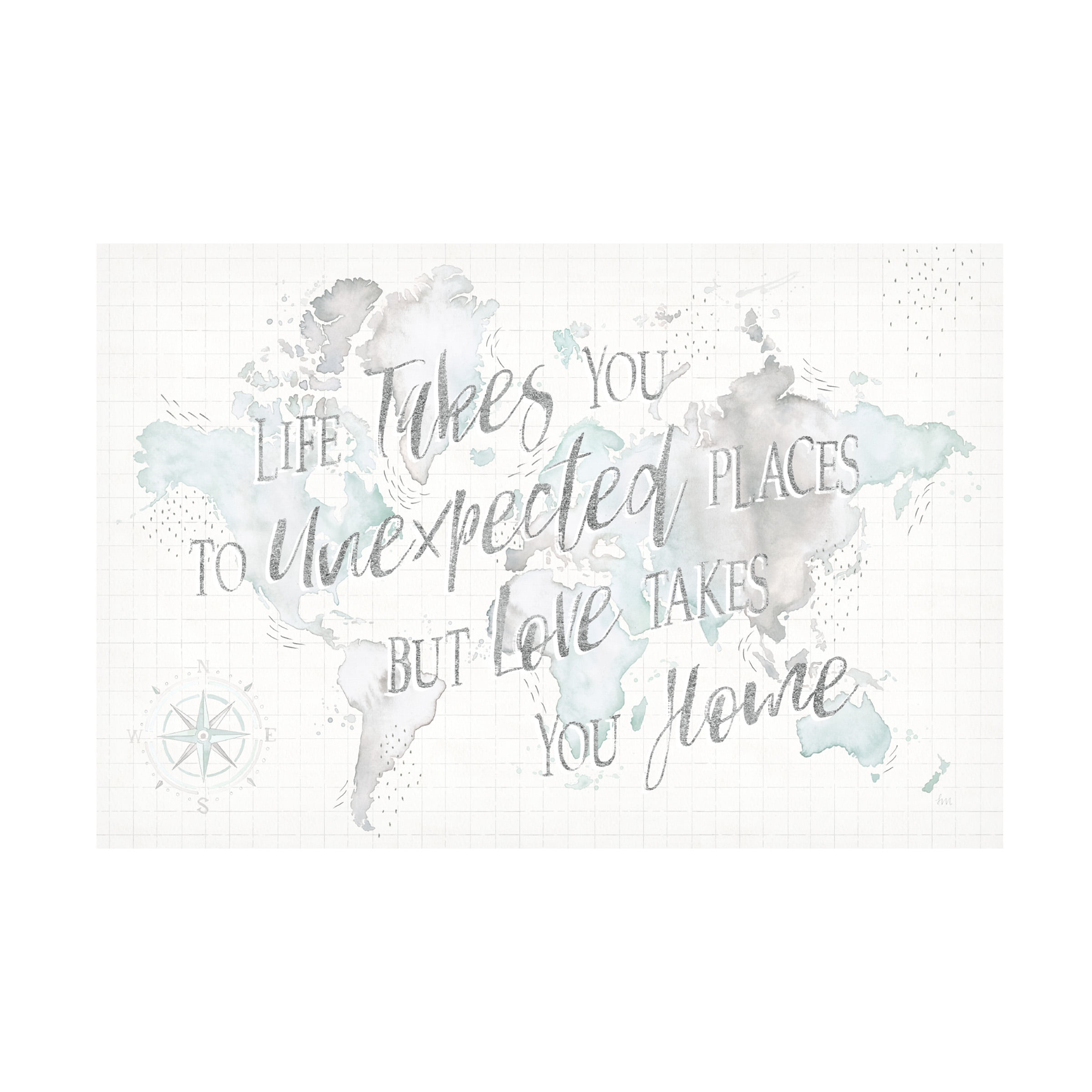 Laura Marshall World Canvas Art - Modern Map Print - 24 x 32 - Walmart.com