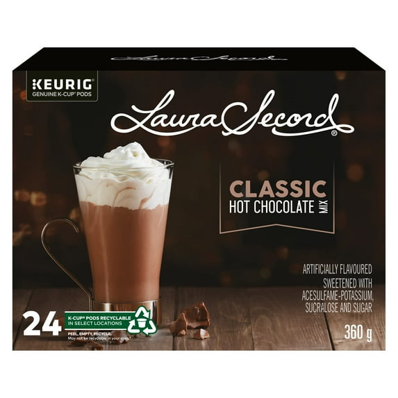 Laura Secord Hot Chocolate Mix K-Cups for Keurig Brewers, 24Count ...