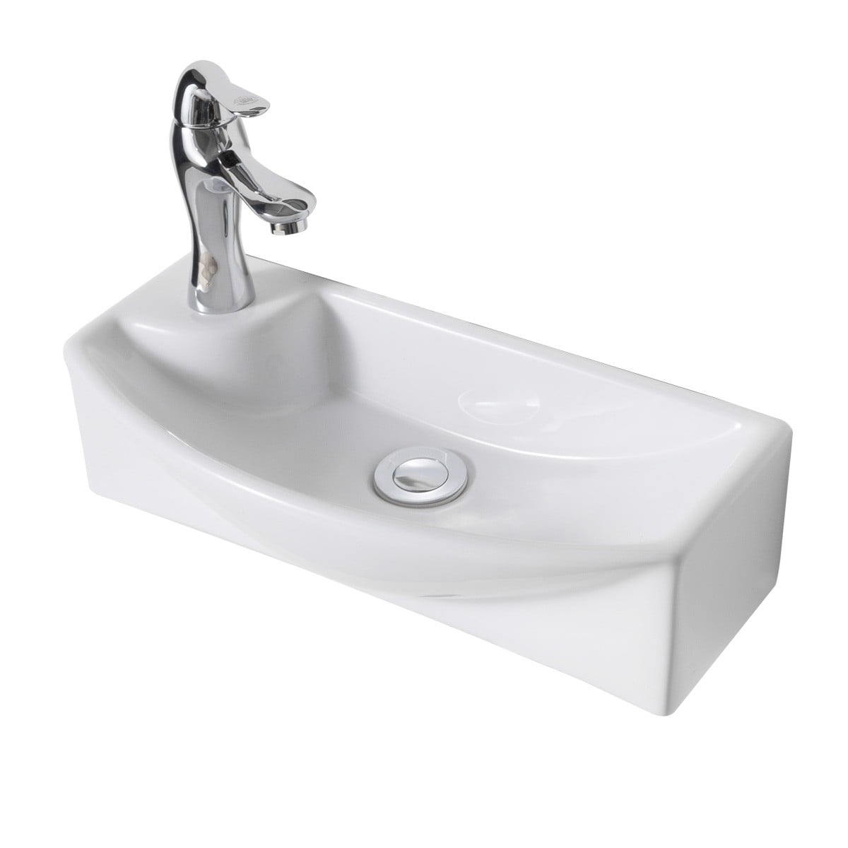 Laura Small Wall Mounted Bathroom Sink 18" W White Porcelain Coated ...