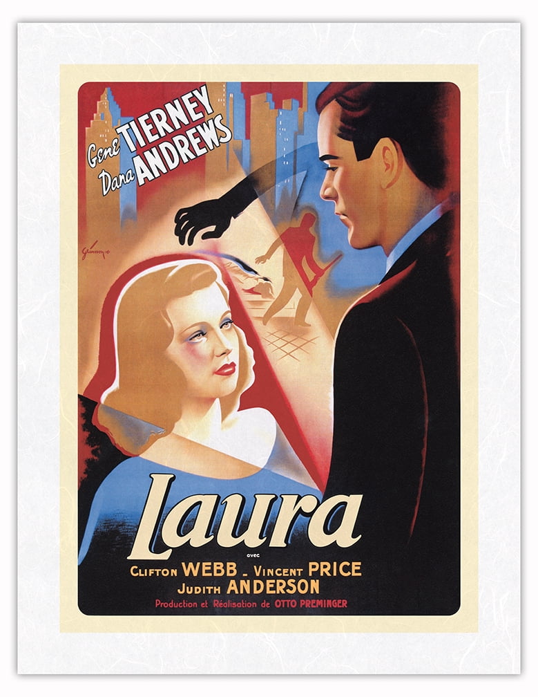 Laura - Starring Gene Tierney, Dana Andrews - Vintage French Movie ...