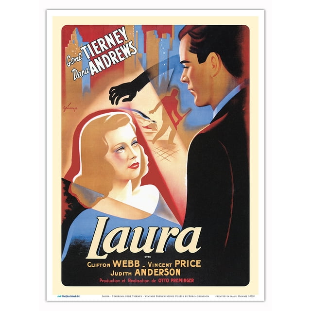 Laura - Starring Gene Tierney, Dana Andrews - Vintage French Movie ...