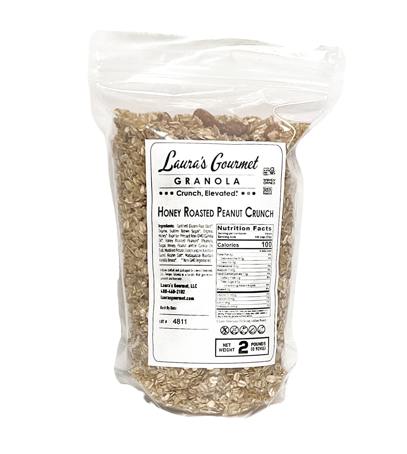 Laura's Gourmet Granola - Honey Roasted Peanut Crunch - Gluten, Soy ...