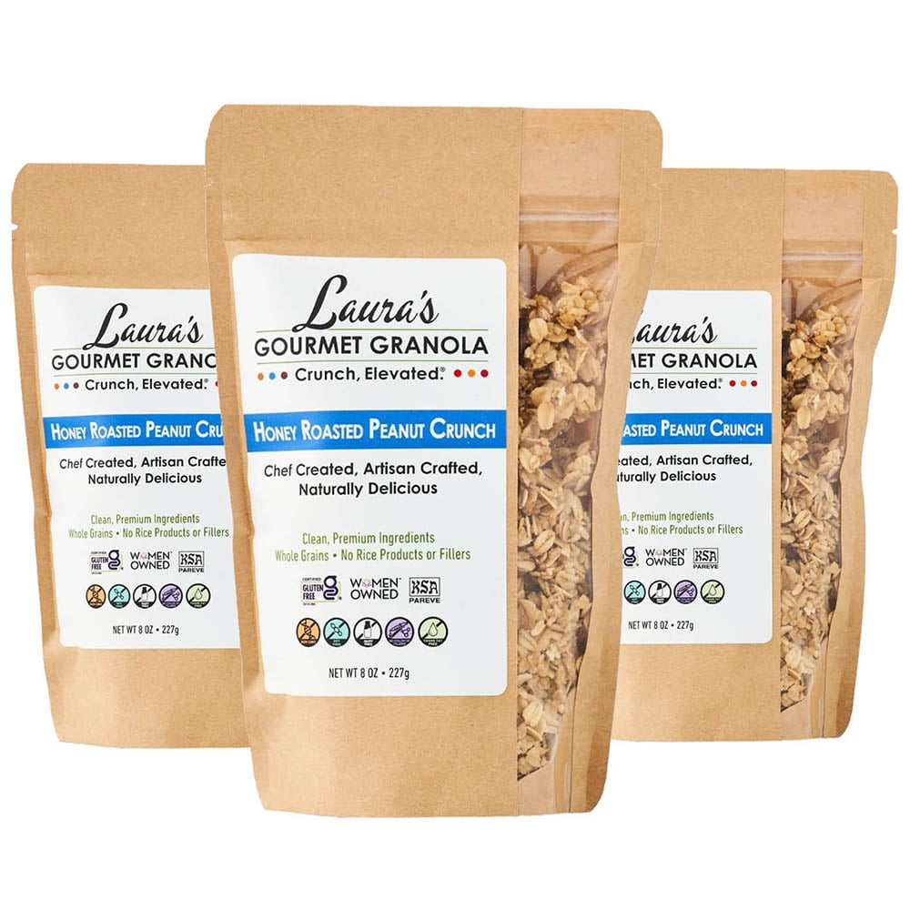 Laura's Gourmet Granola - Honey Roasted Peanut Crunch - Gluten, Soy ...
