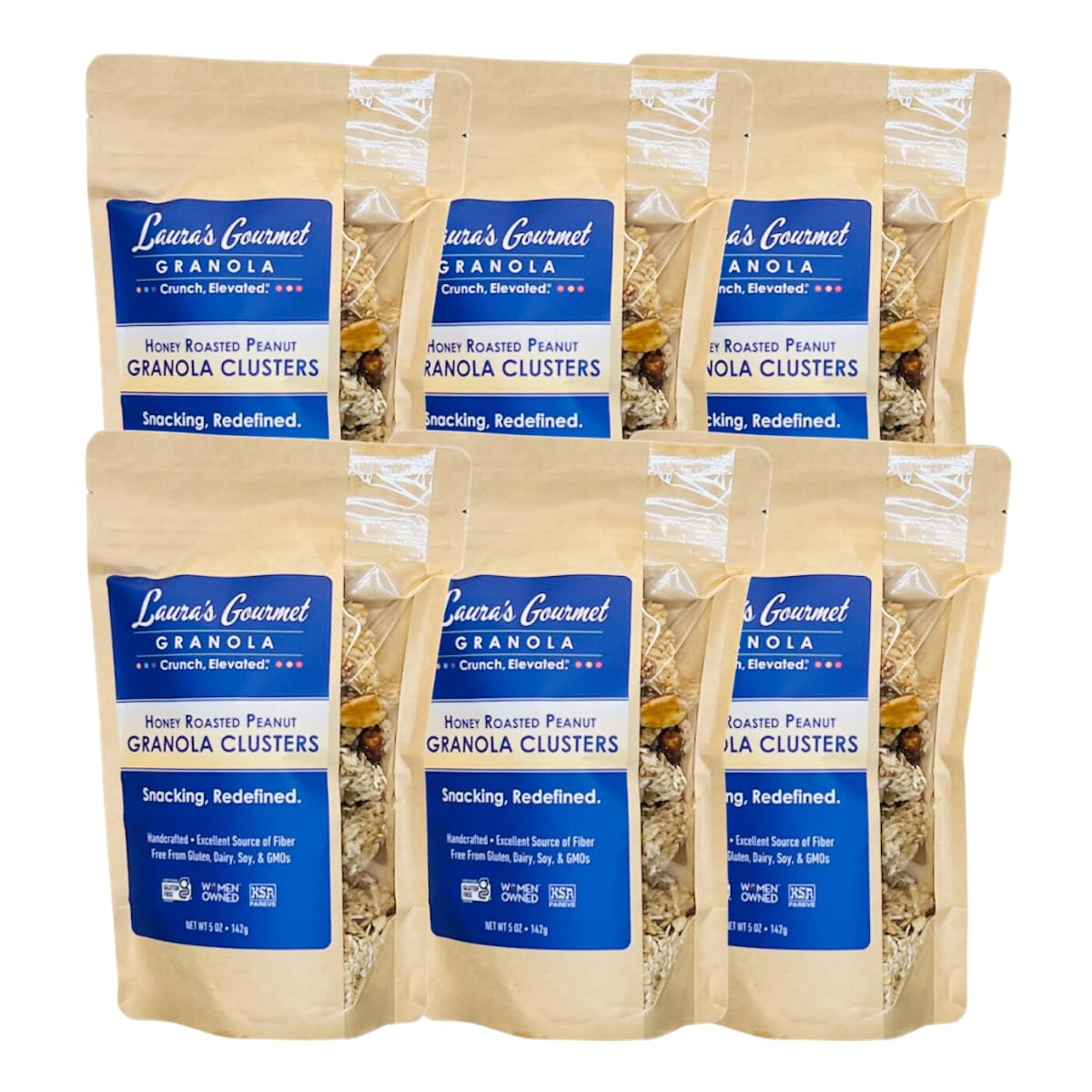 Laura’s Gourmet, Granola Snacking Clusters, Honey Roasted Peanut, 5 ozs ...