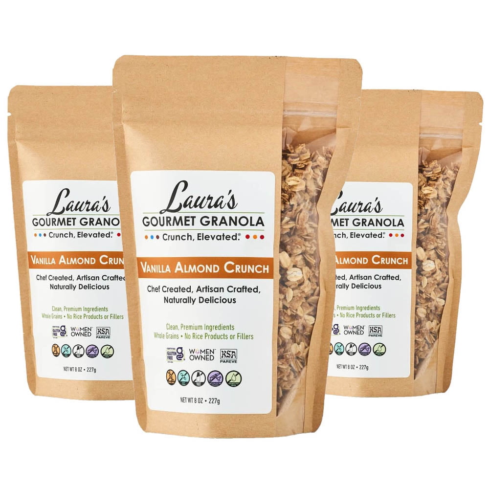 Laura's Gourmet Granola - Vanilla Almond Crunch - Gluten, Soy & Dairy ...