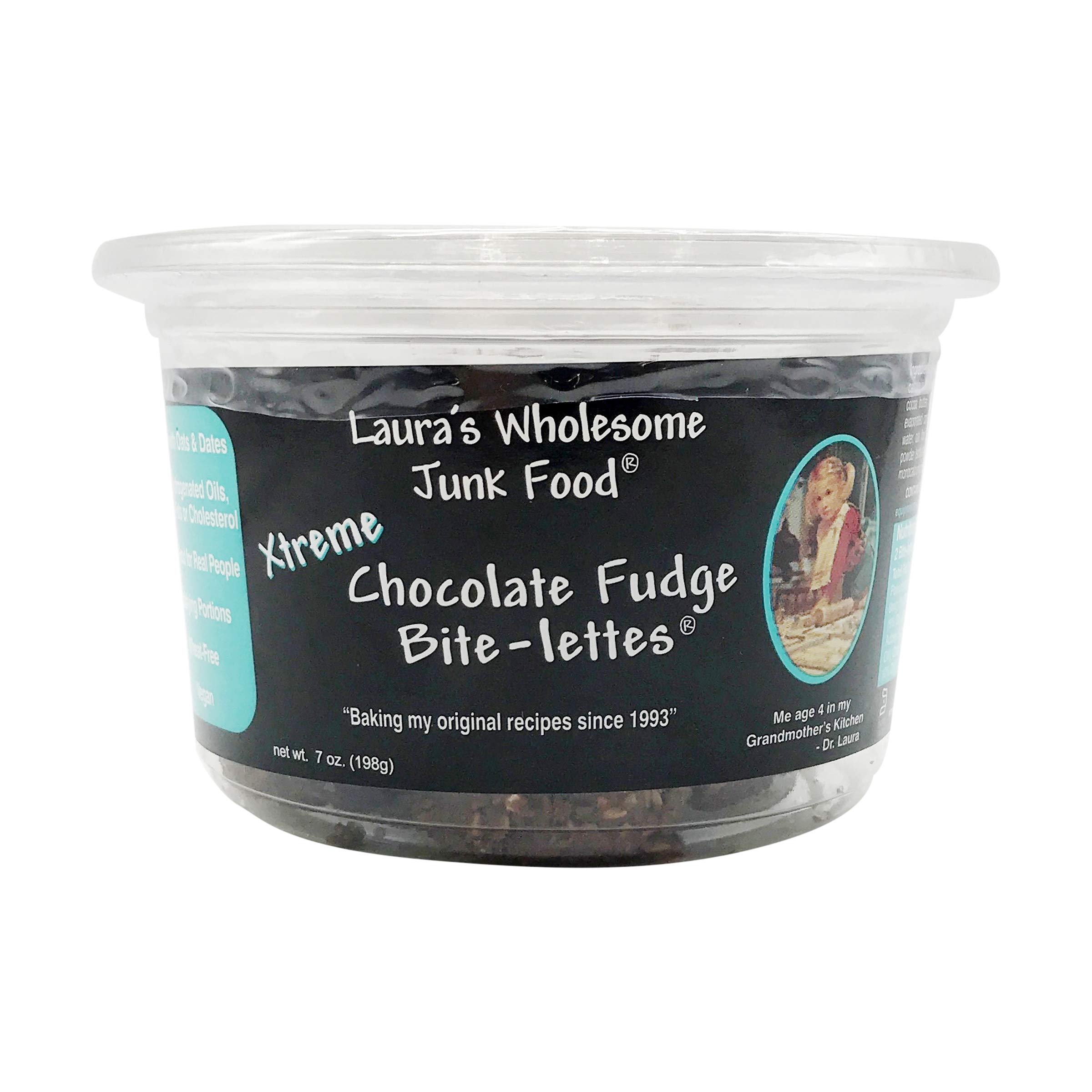 Laura's Wholesome Junk Food MZF22 Xtreme Chocolate Fudge Bite-Lettes, 7 ...